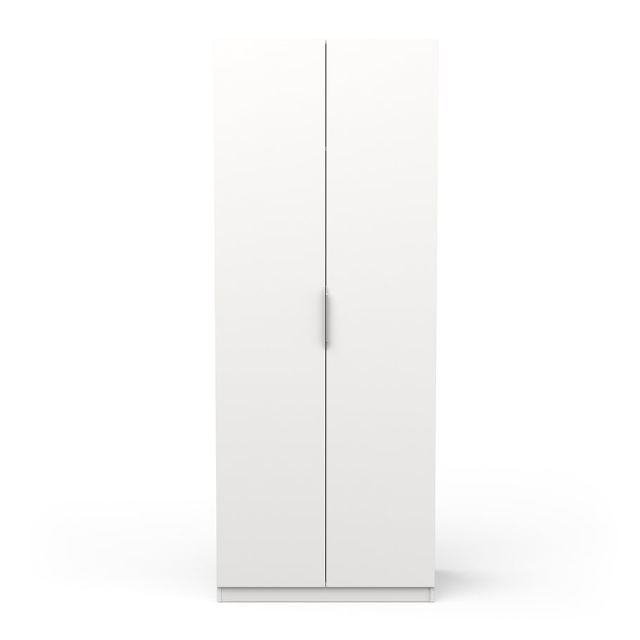 Chicago Matt White 2 Door 80cm Narrow Compact Wardrobe – FurniComp