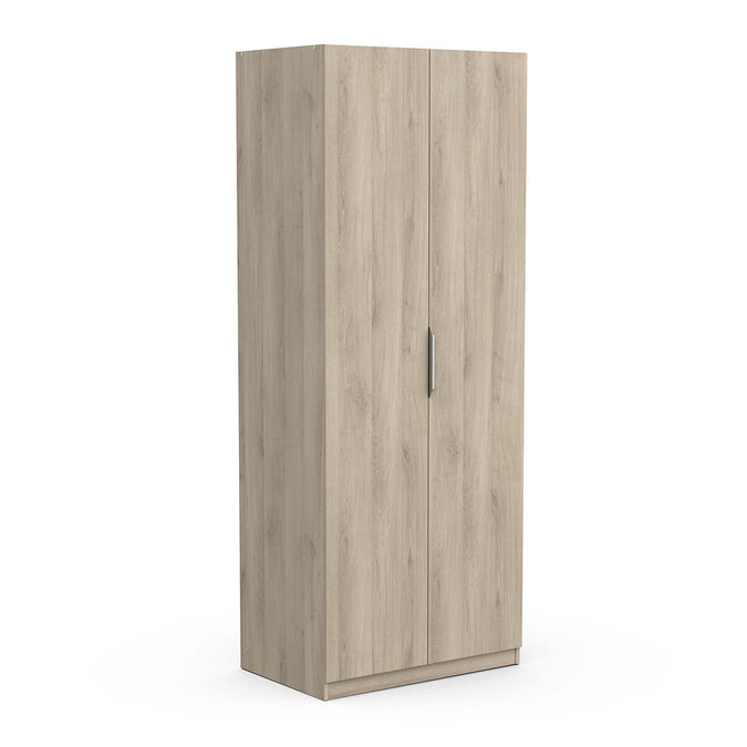 Chicago Oak Effect 2 Door 80cm Narrow Compact Wardrobe – FurniComp