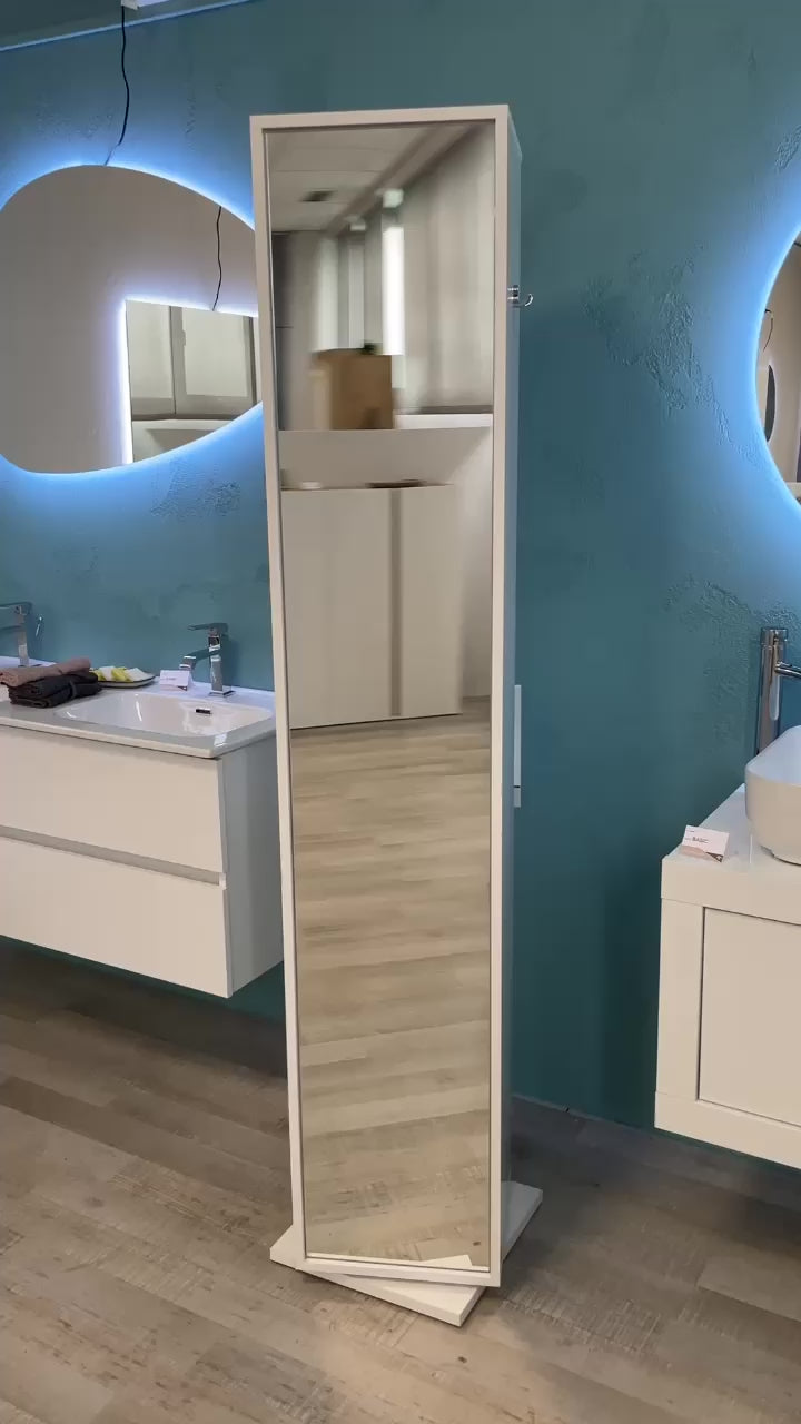 Tall free standing mirrored bathroom cabinet store