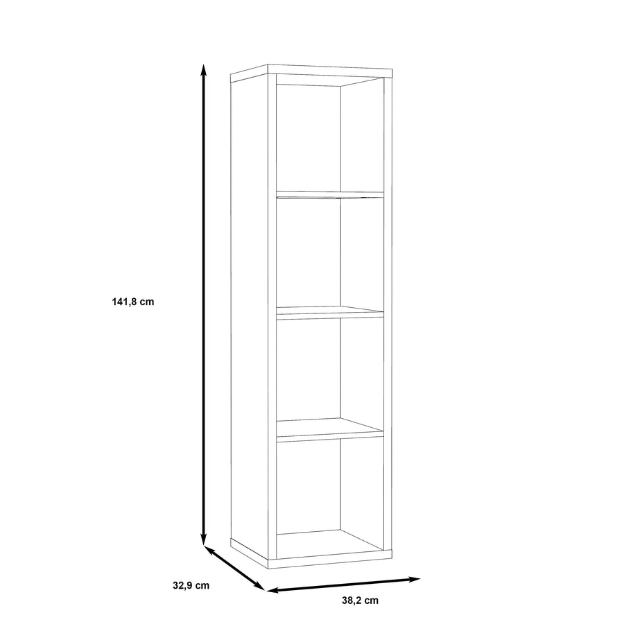 Cora 4 Tier Tall Open Back Bookcase/Shelving Unit in Sonoma Oak – FurniComp