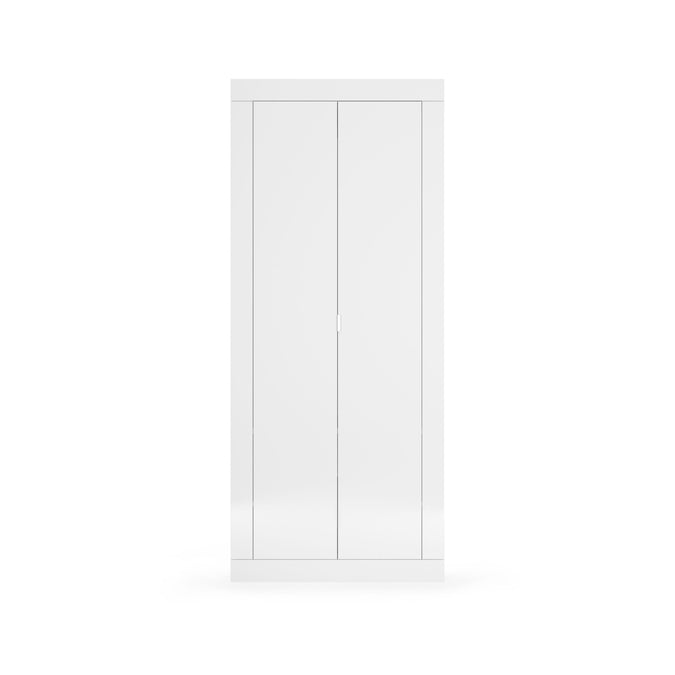 Selene White Gloss Tall Narrow Shallow Depth Hallway Wardrobe – FurniComp