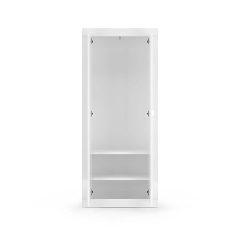 Selene White Gloss Tall Narrow Shallow Depth Hallway Wardrobe – FurniComp