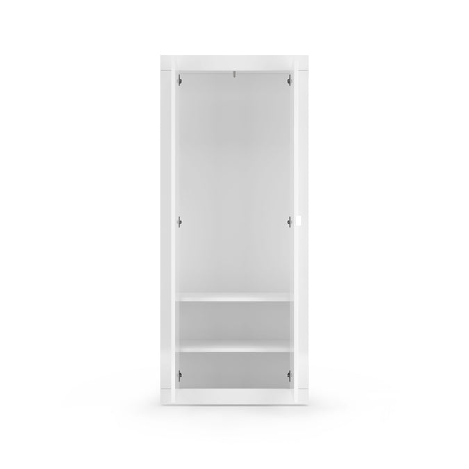 Selene White Gloss Tall Narrow Shallow Depth Hallway Wardrobe – FurniComp