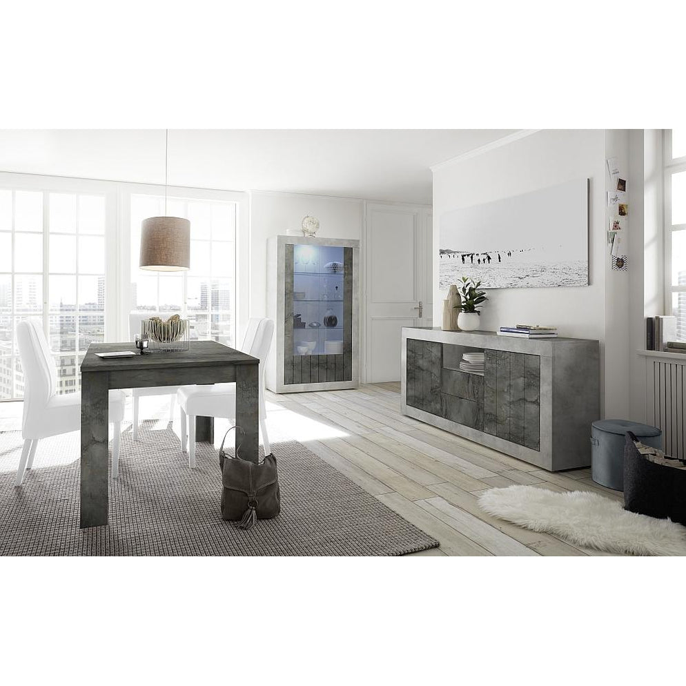 Siena 3 Door Concrete Grey and Anthracite TV Unit — FurniComp